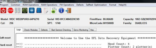 WD20PURX-64P6ZY0 HDD Firmware Repair and Data Recovery - Dolphin Data Lab