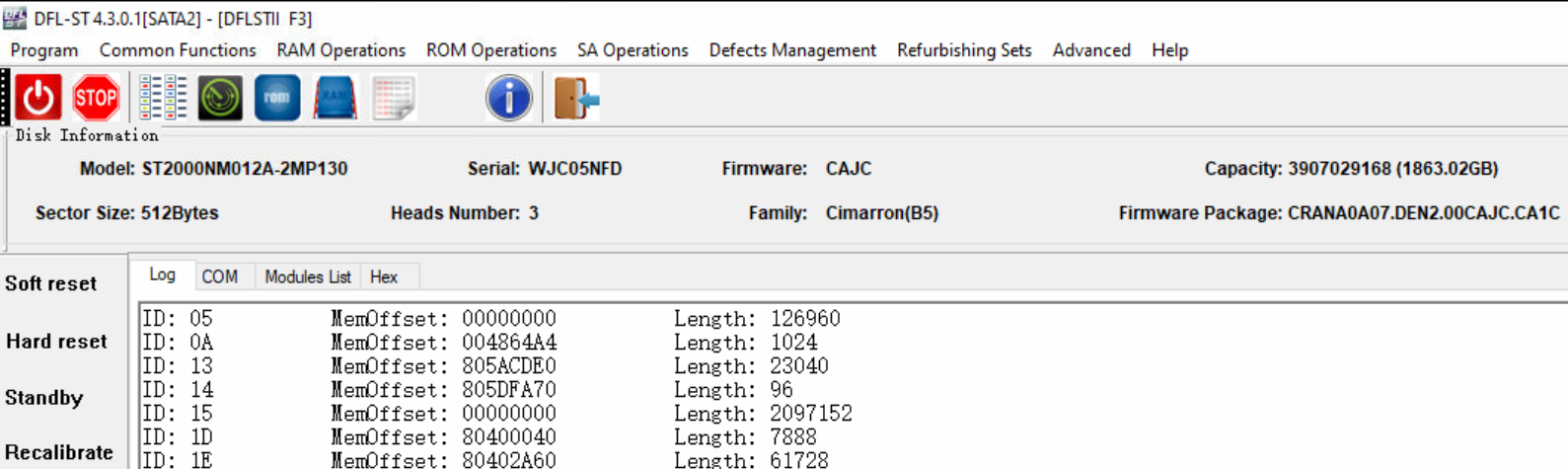 ST2000NM012A-2MP130 Cimarron B5 HDD Firmware Repair and Data Recovery Steps - Dolphin Data Lab
